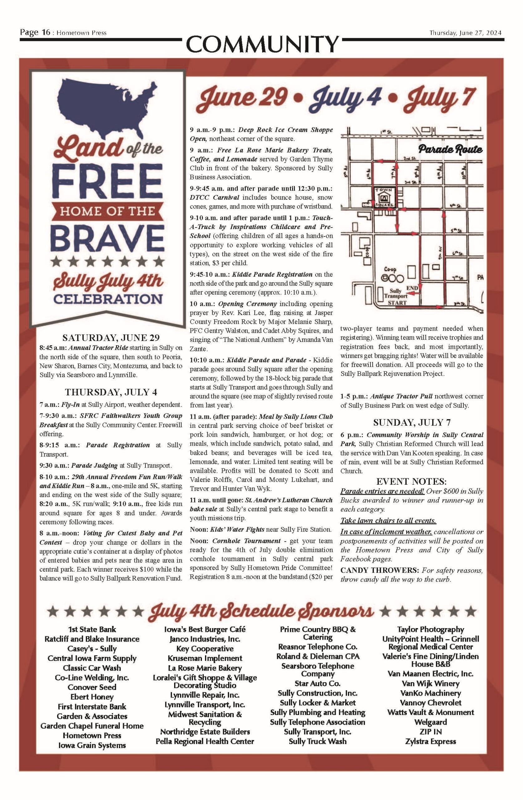 News and Notices - Sully Iowa